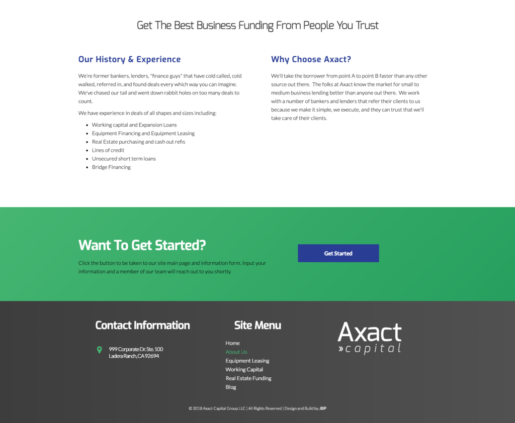 Axact Capital Website Design and Build | Justin Powell